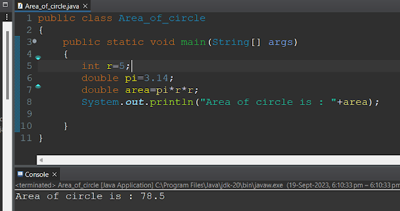 calculate area of circle calculate area of circle